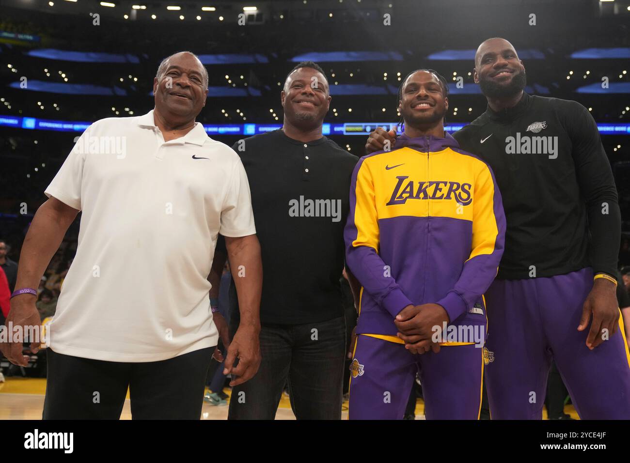 From left to right, Ken Griffey Sr., Ken Griffey Jr., Los Angeles ...