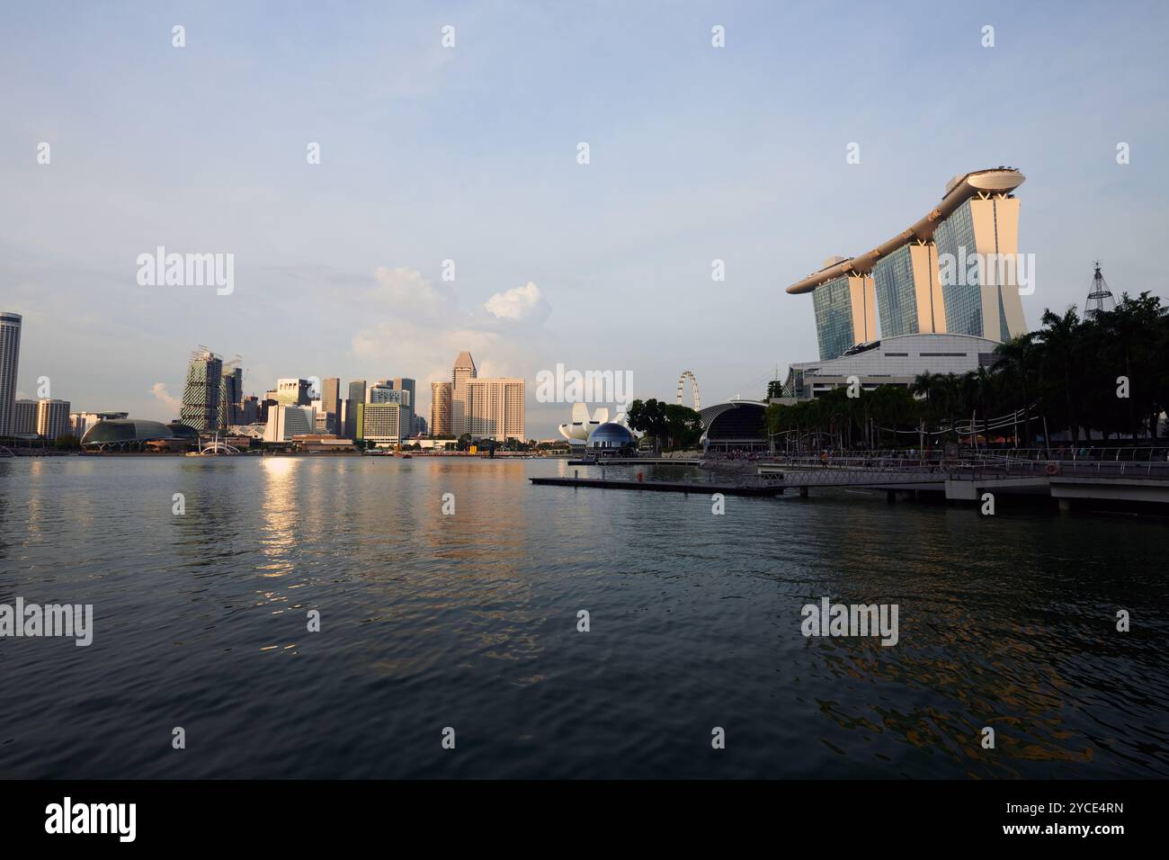 Marina Bay in Singapore with MBS and Science Museum Stock Photo - Alamy