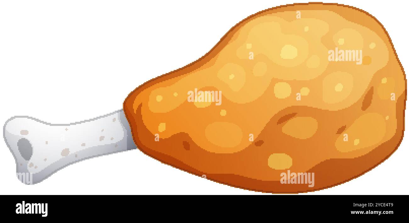 Crispy golden brown chicken leg vector art Stock Vector Image & Art - Alamy