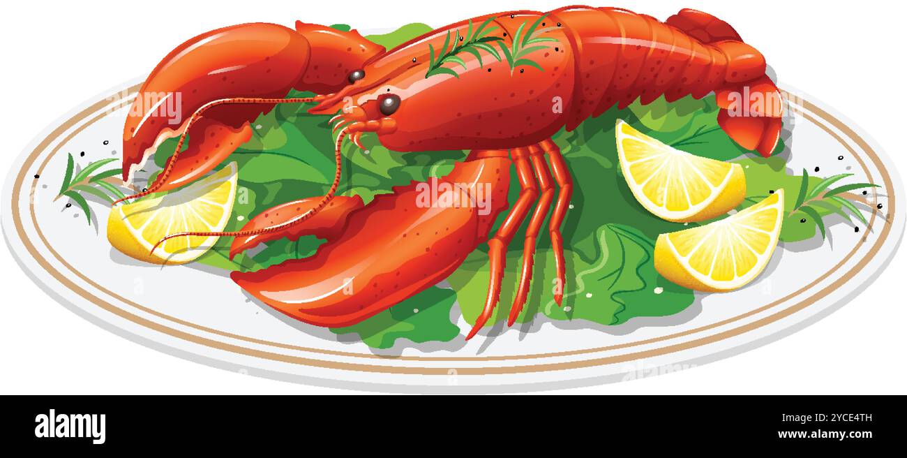 Fresh seafood dish served Stock Vector Images - Alamy