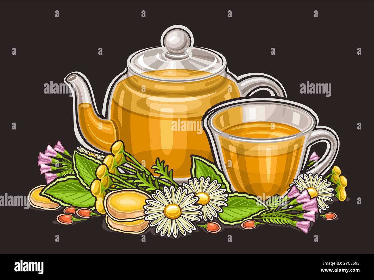 Berry tea in glass Stock Vector Images - Alamy