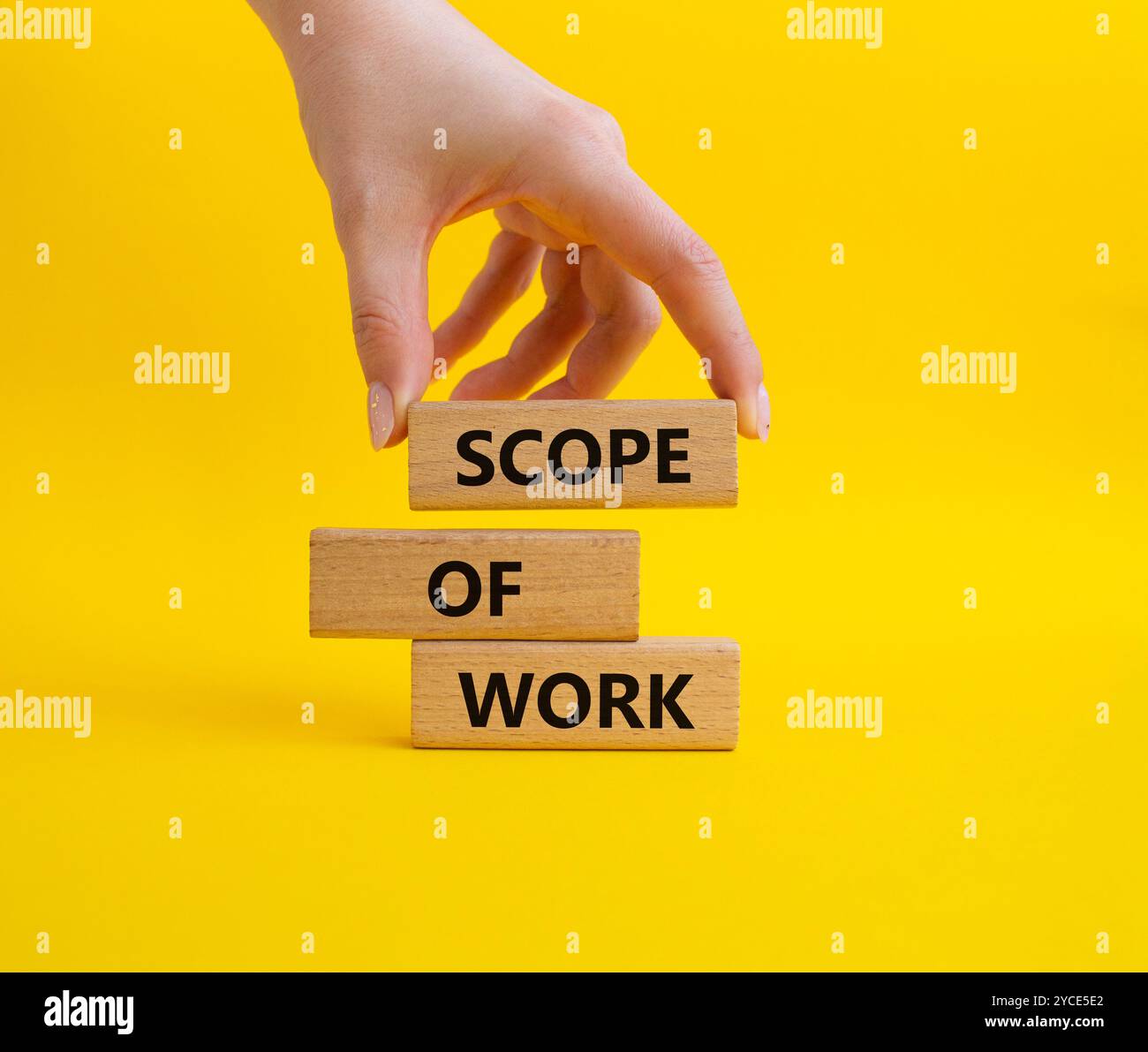 Scope of Work symbol. Concept words Scope of Work on wooden blocks ...
