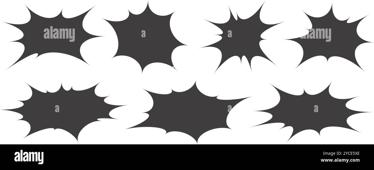 Comic and manga speech bubbles. Pop art frame for text. Vector box for ...