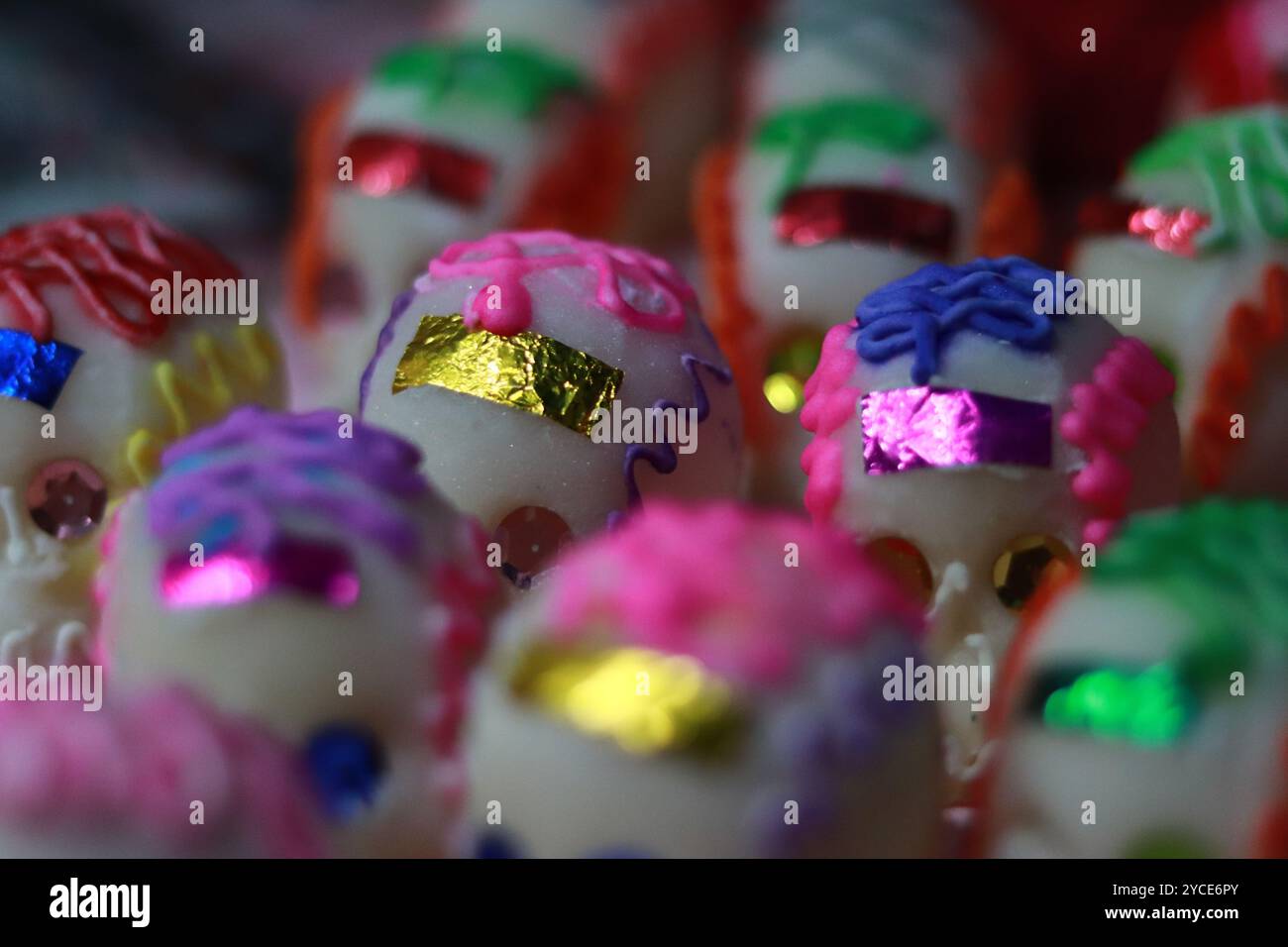 Traditional sugar skulls (Calaverita de Azucar) are seen during the ...