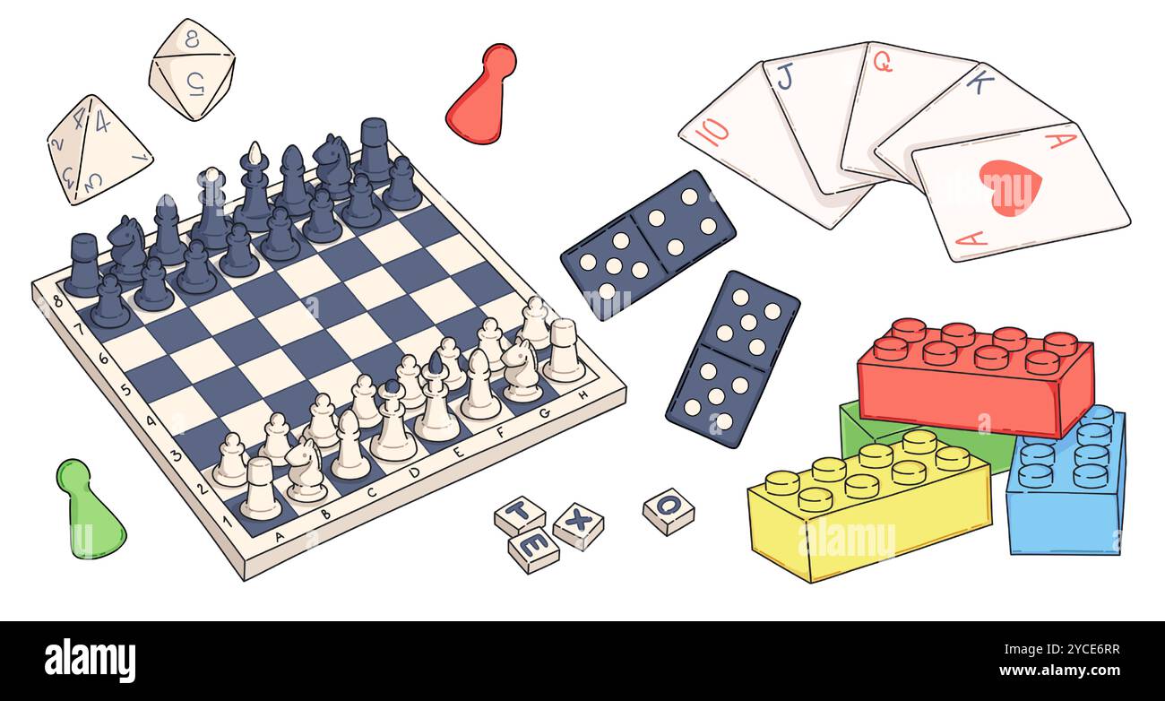 Board games set isolated on white background. Contemporary vector ...