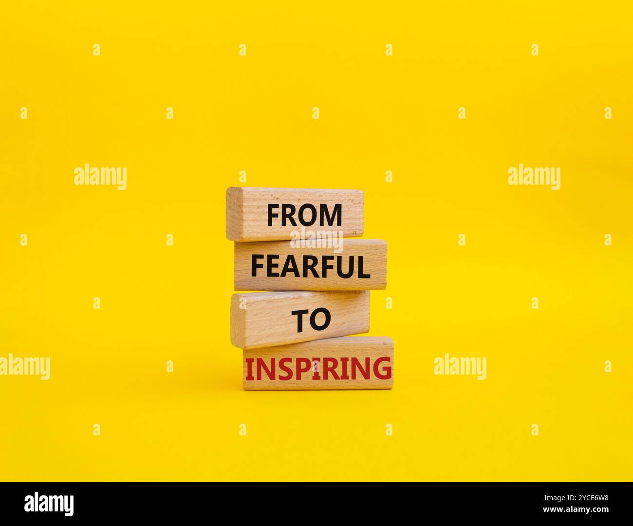 From Fearful to Inspiring symbol. Concept words From Fearful to ...