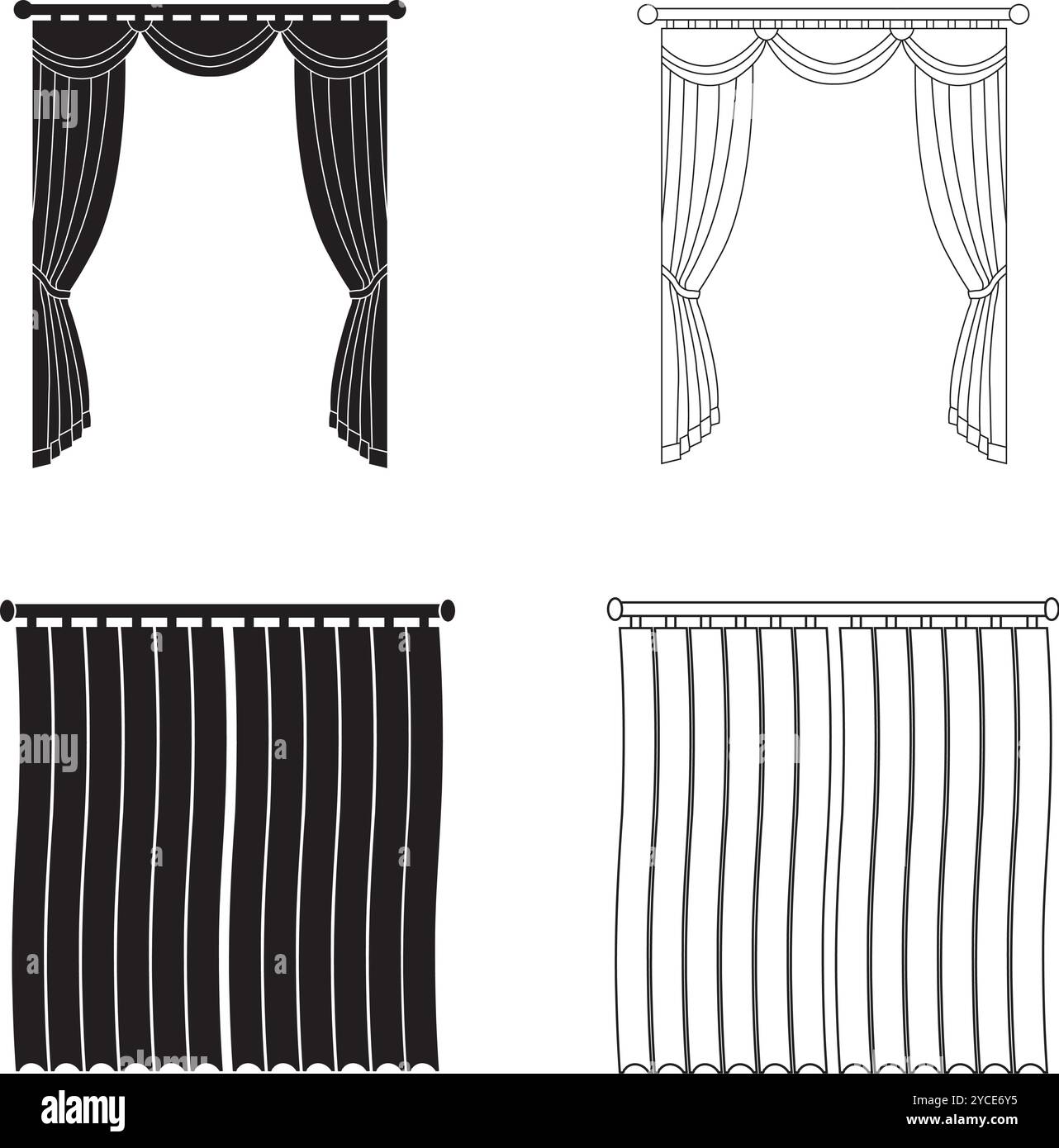 Curtain theatre icon outline hi-res stock photography and images - Alamy