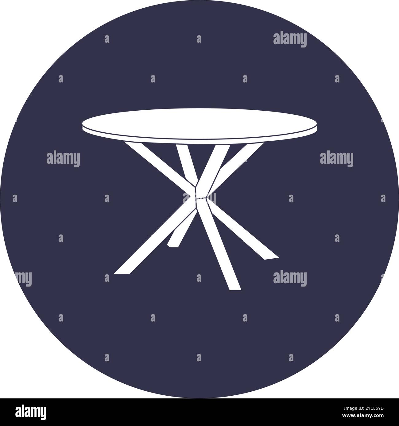 minimalist round table icon vector illustration symbol design Stock ...