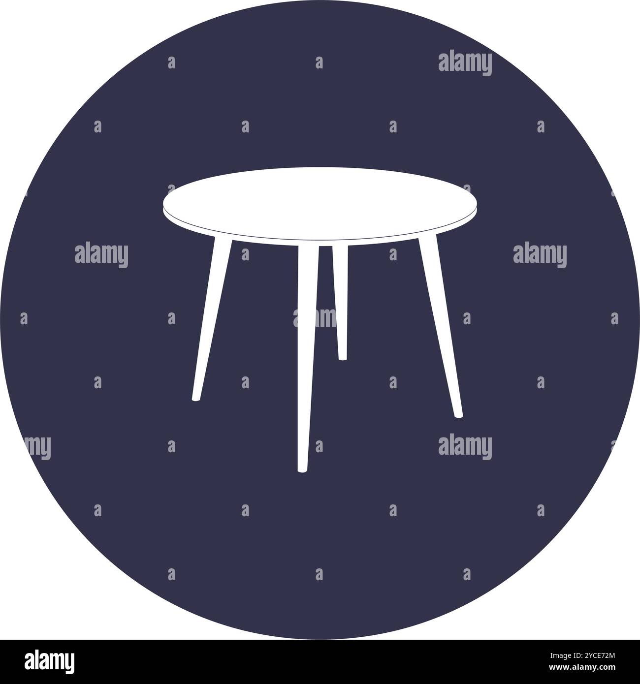 minimalist round table icon vector illustration symbol design Stock ...