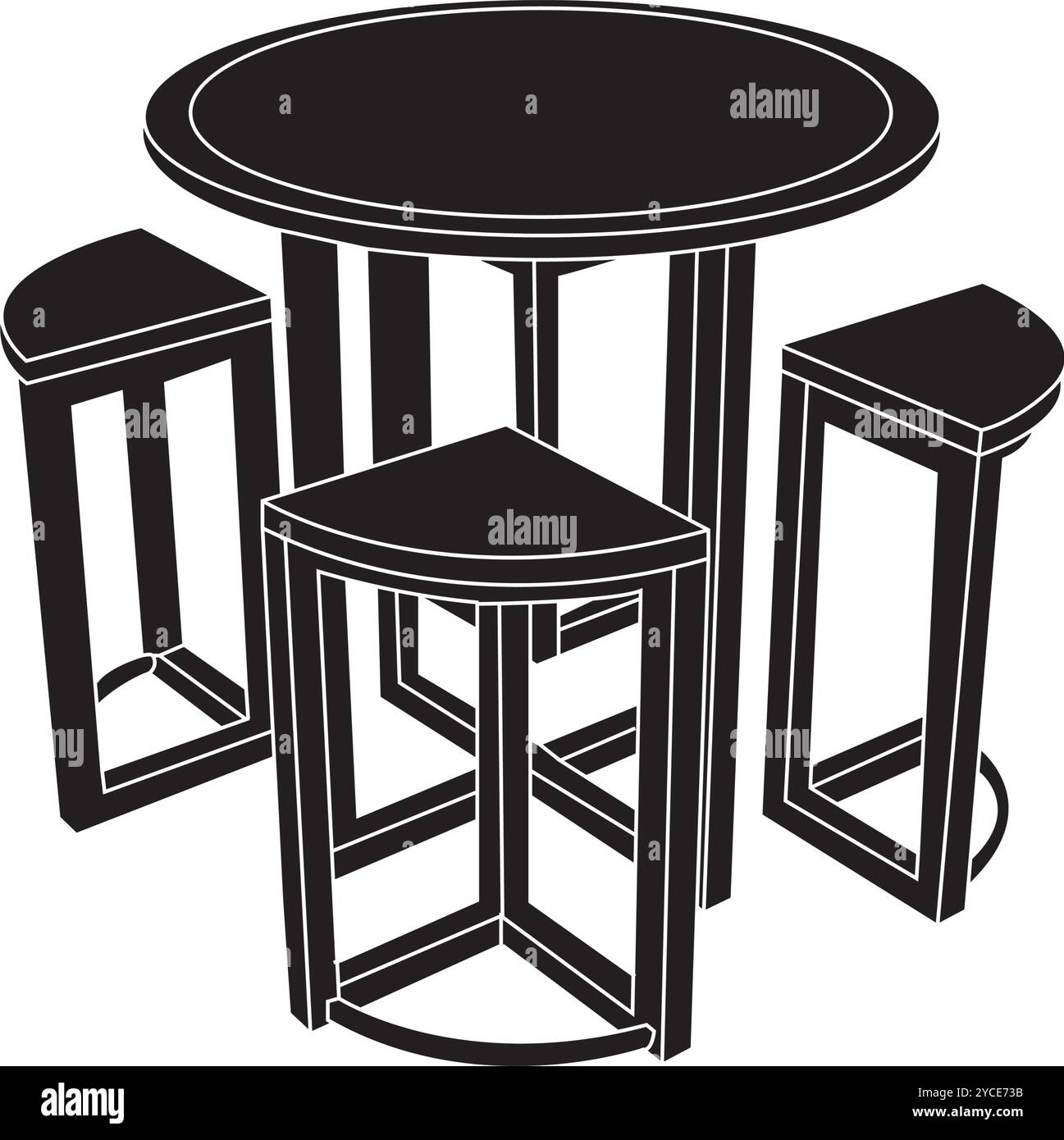 set of cafe tables and chairs vector illustration symbol design Stock ...