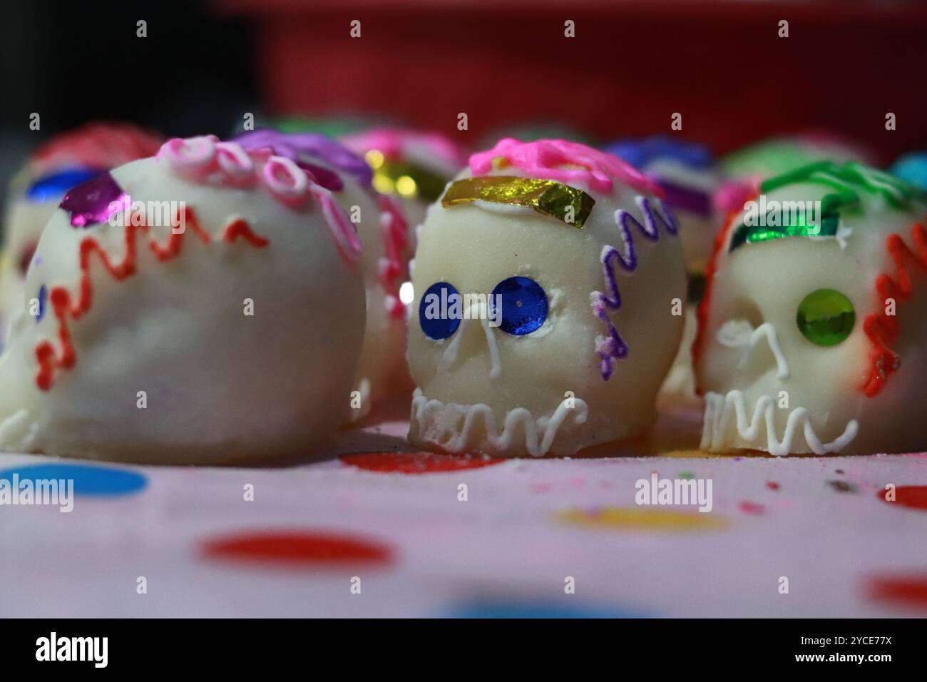 Traditional sugar skulls (Calaverita de Azucar) are seen during the ...