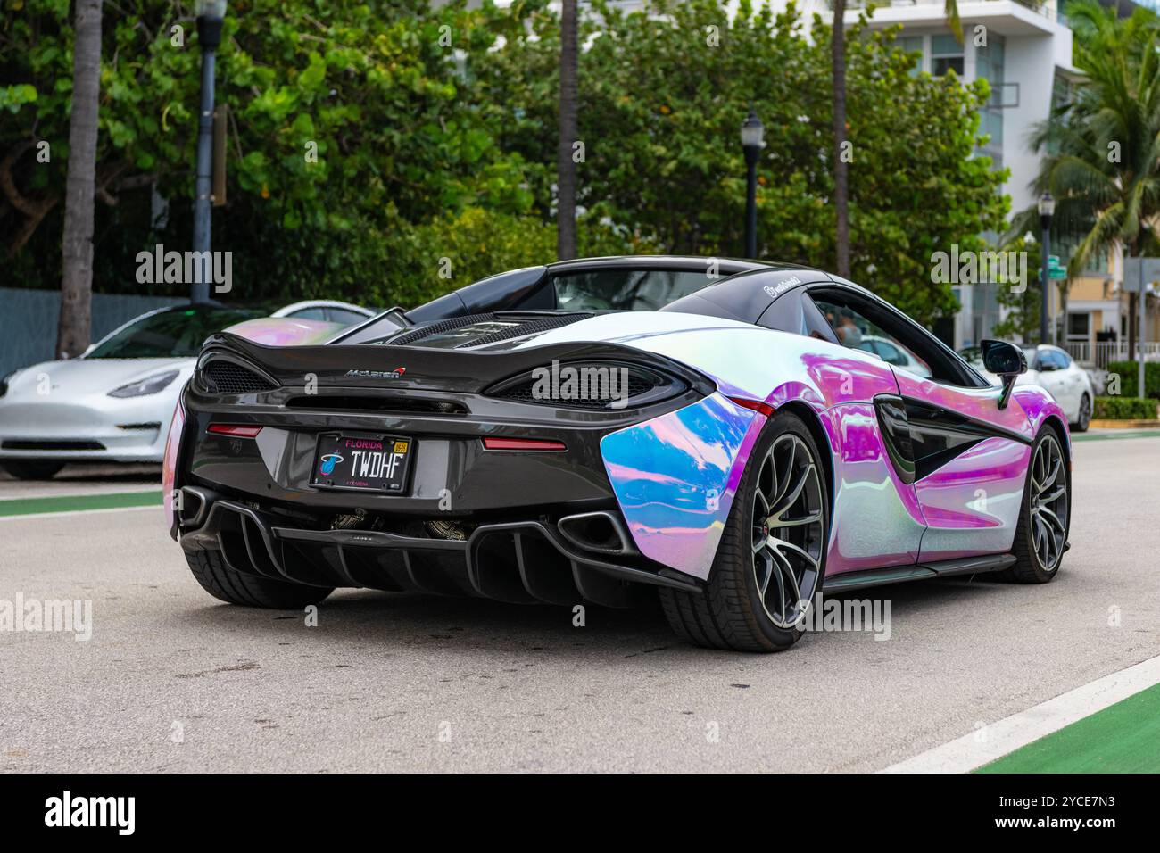 Miami Beach, Florida USA - June 10, 2024: 2019 McLaren 570S Performance ...