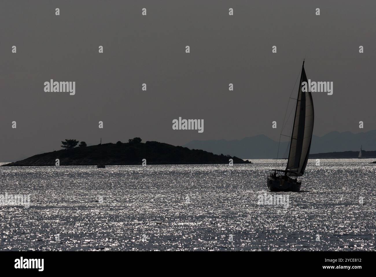 Sailing in night Stock Photo - Alamy