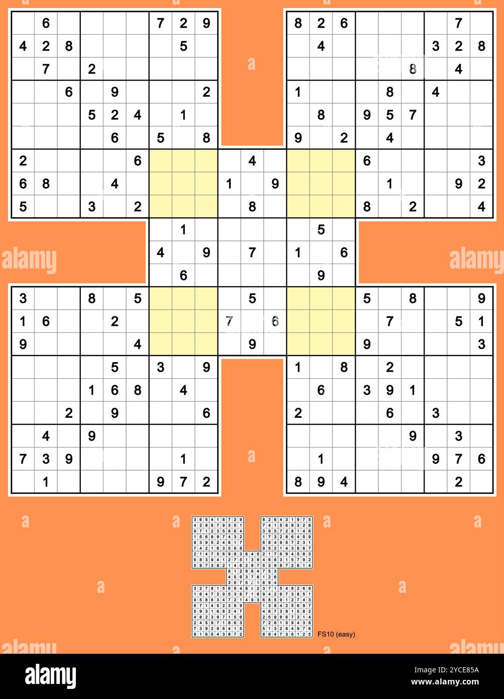 Samurai Sudoku Five Overlapping Sudoku Puzzles Full Symmetry 129