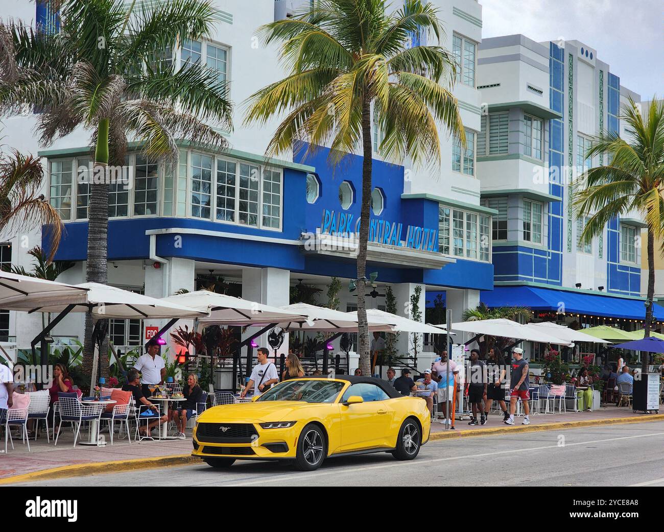 Miami Beach, Florida USA - June 5, 2024: Ford Mustang EcoBoost yellow ...