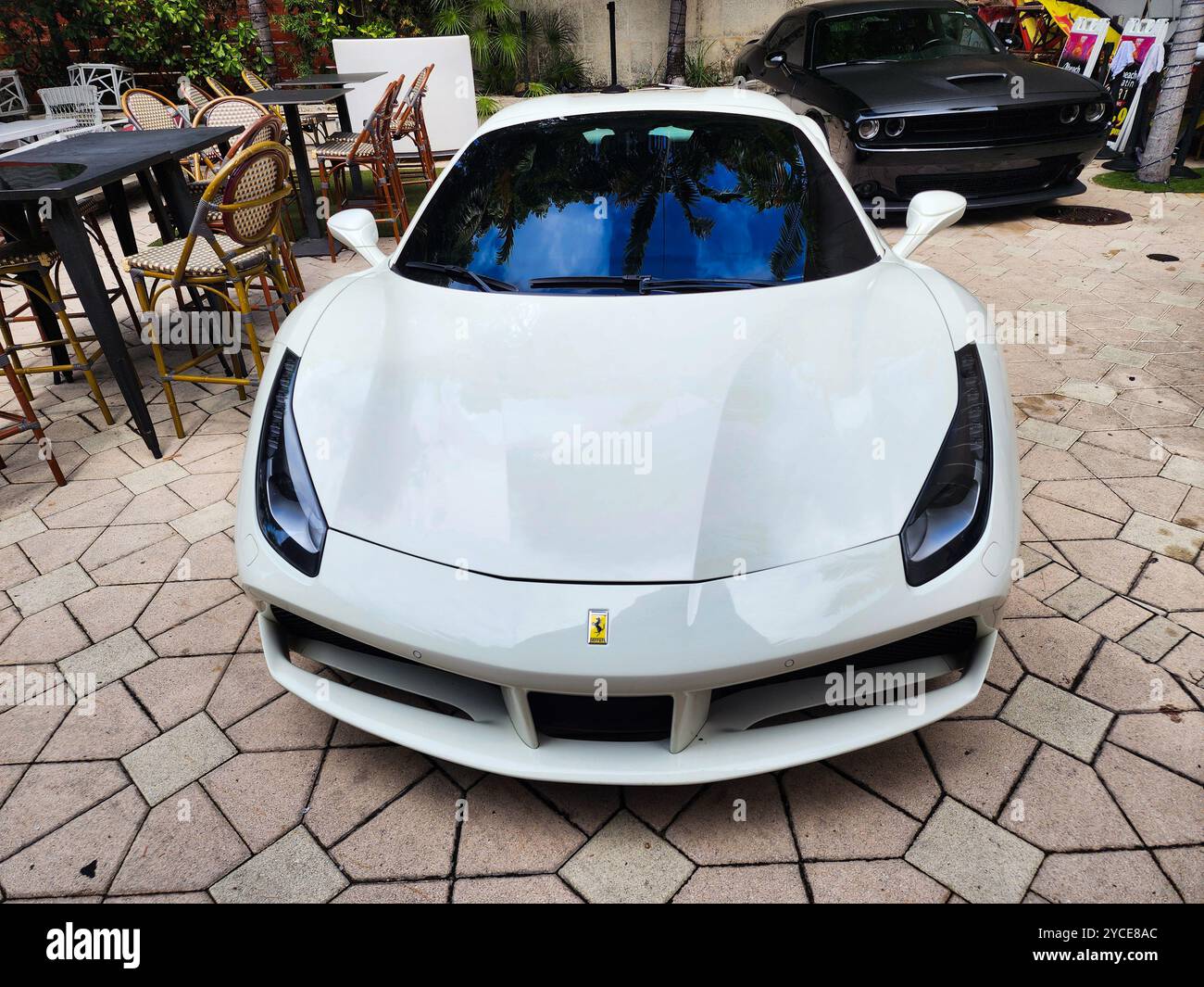 Miami Beach, Florida USA - June 8, 2024: Ferrari 488 gtb spider white ...