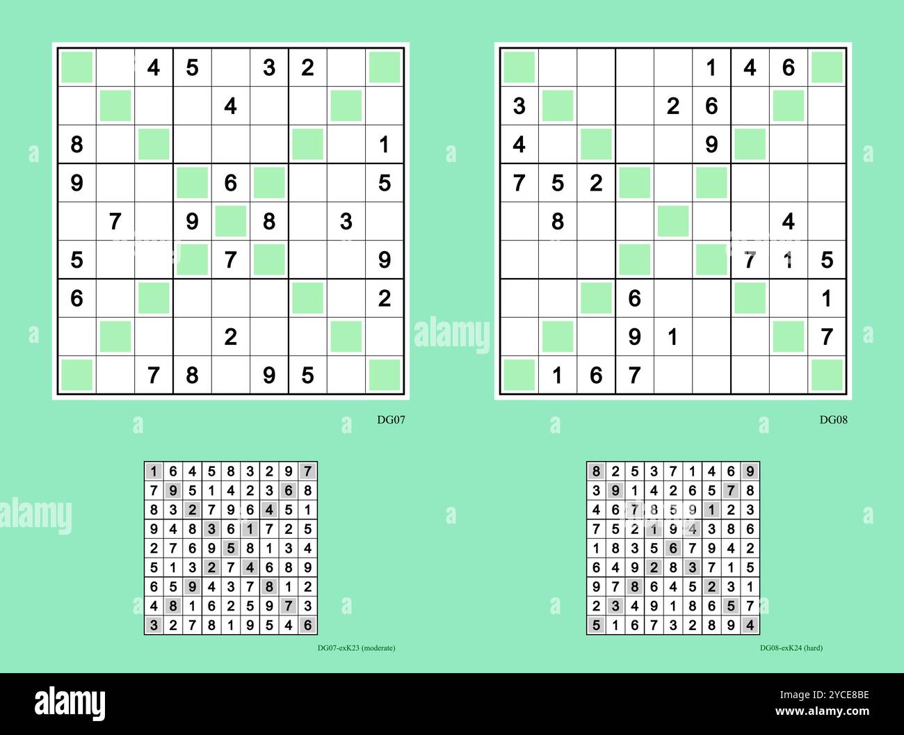 Diagonal Sudoku puzzles. Full symmetry & Rotational symmetry 90 ...