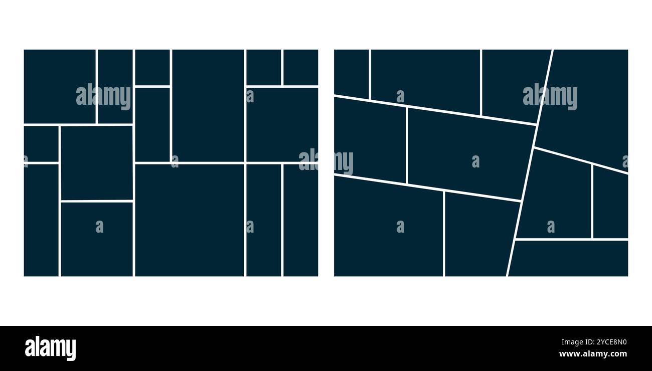 Set of presentation backgrounds. Mosaic pictures collection. Collage ...