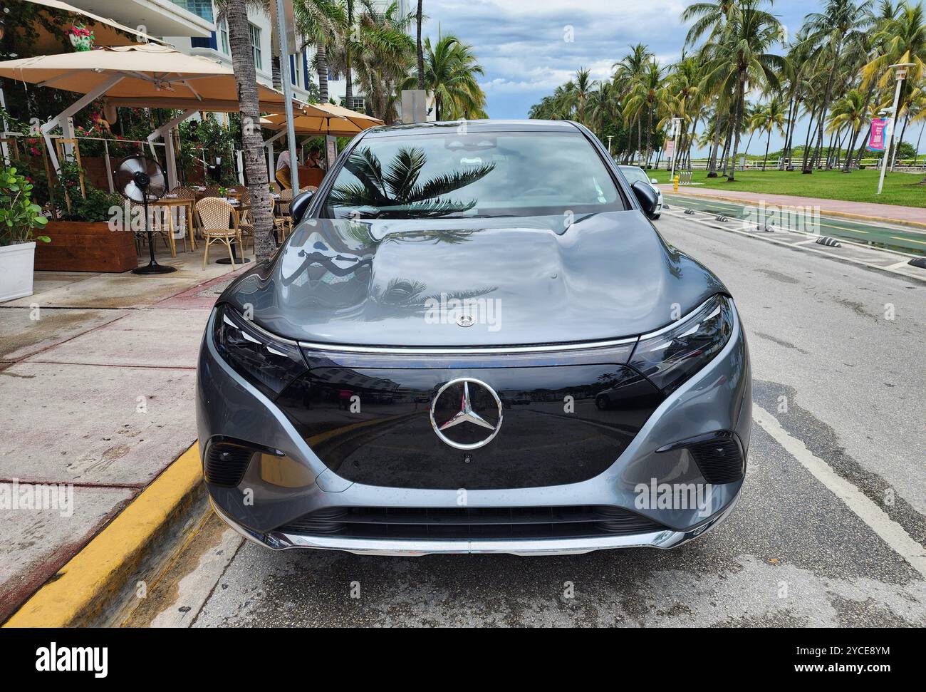Miami Beach, Florida USA - June 7, 2024: Mercedes-Benz EQS 450 suv ...