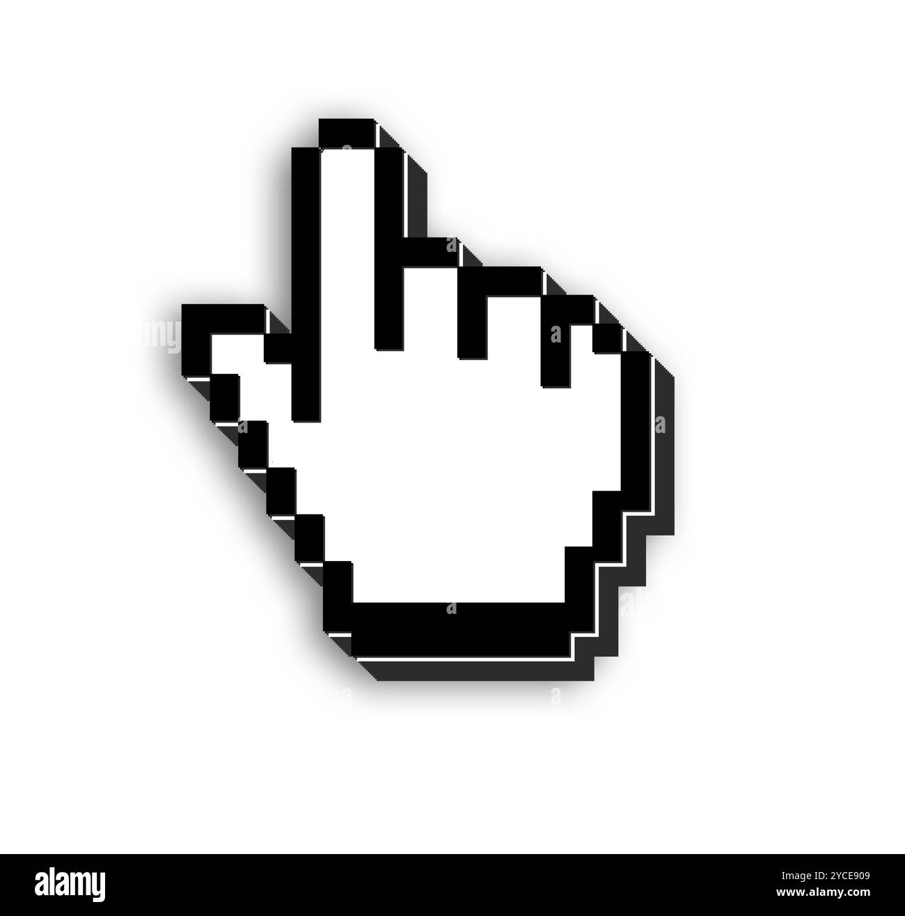 Hand point on digital Black and White Stock Photos & Images - Alamy