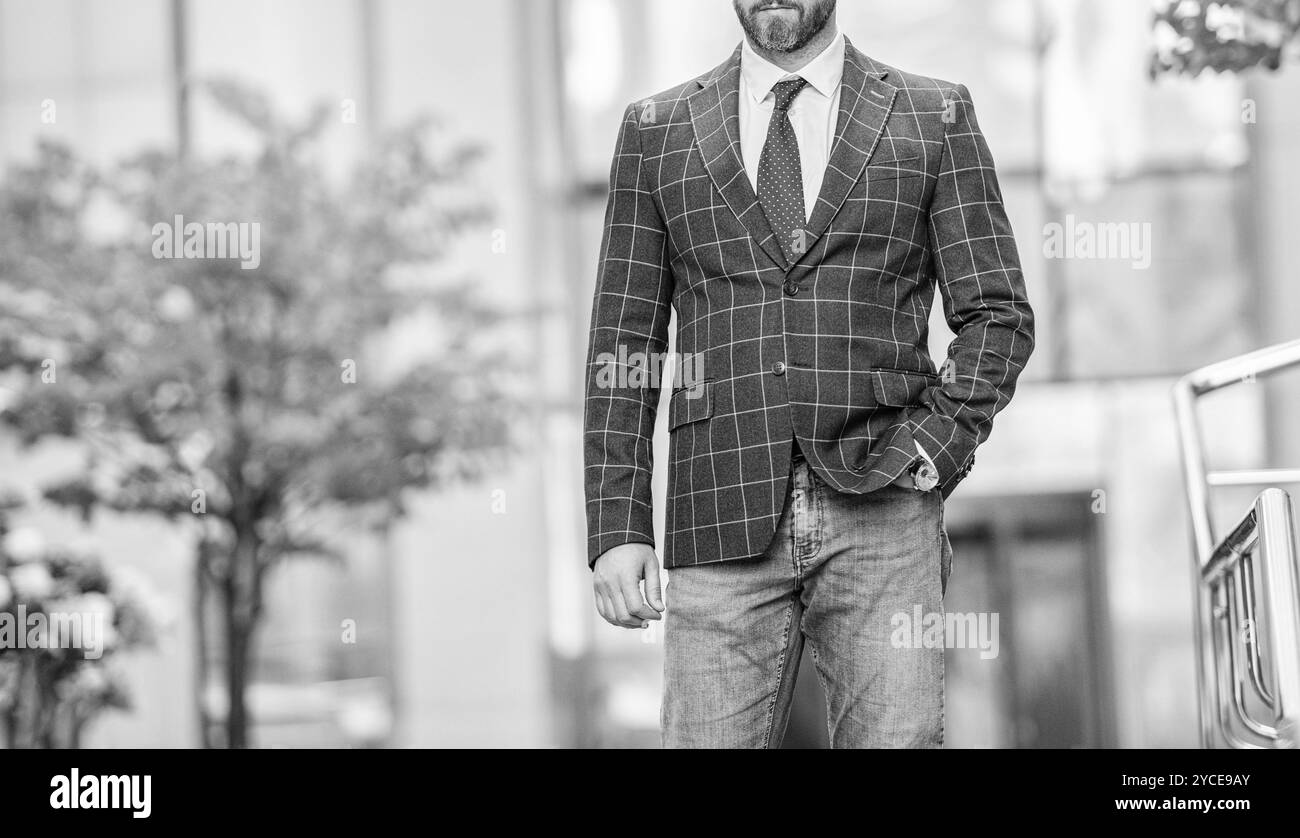 business manager on urban background, cropped view. business manager ...