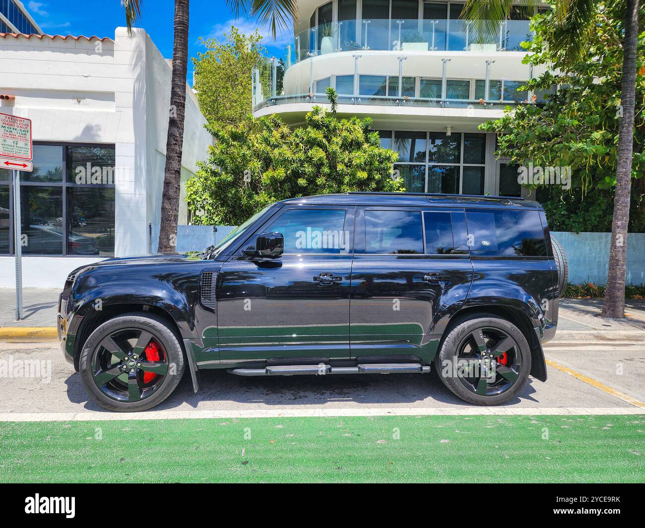 Miami Beach, Florida USA - June 8, 2024: 2024 Land Rover Defender suv ...