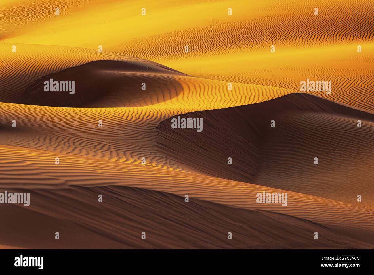 Wind-sculpted sand structure in the Rub al Khali desert, Dhofar ...