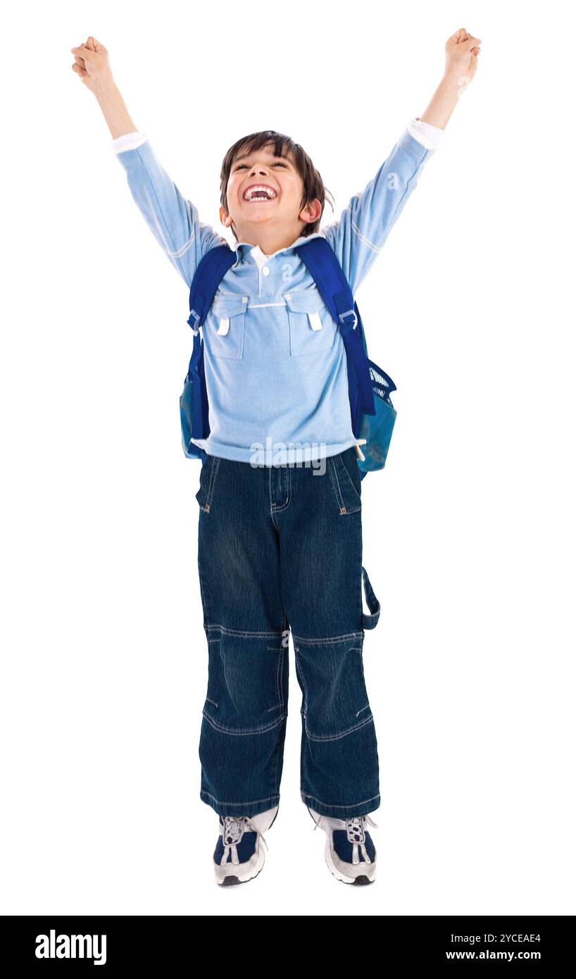 School boy very happy Stock Photo - Alamy