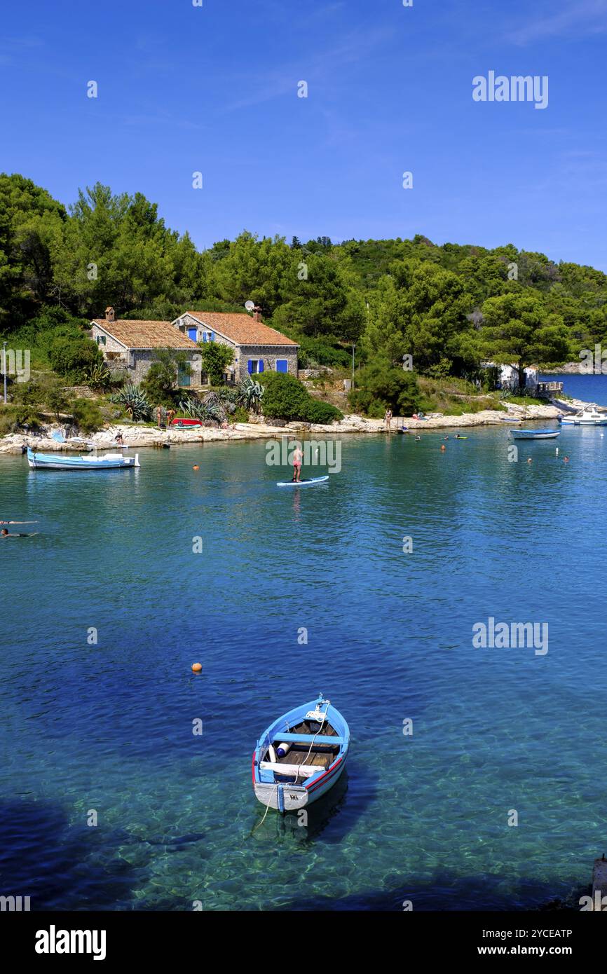 Beach, Plasa Valdarke Bay, Mali Losinj, Losinj Island, Kvarner Gulf Bay ...