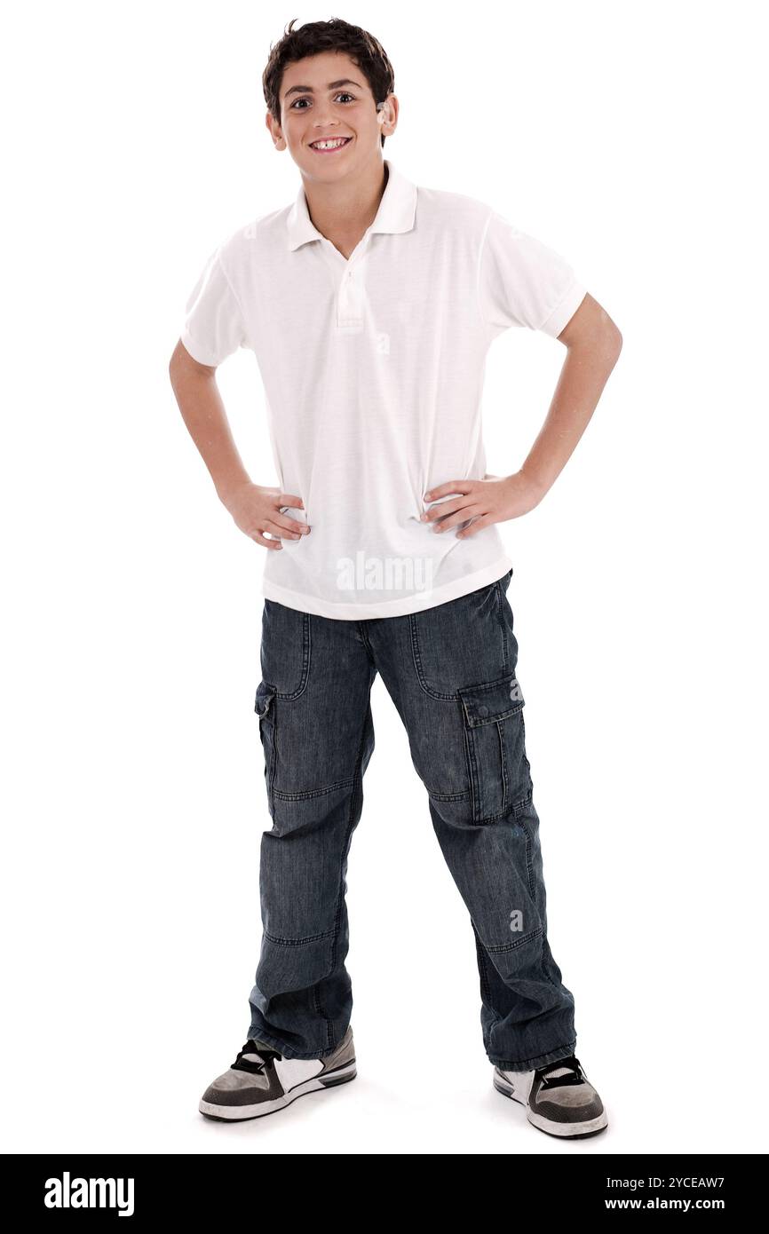 Stylish young teenager full length isolated on white background Stock ...