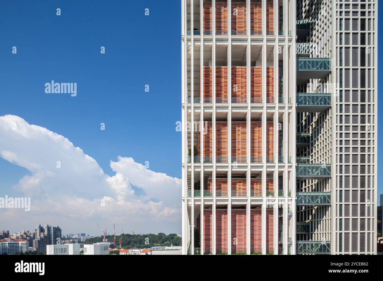 Architecture skyscraper facade design of The States Court of Singapore ...