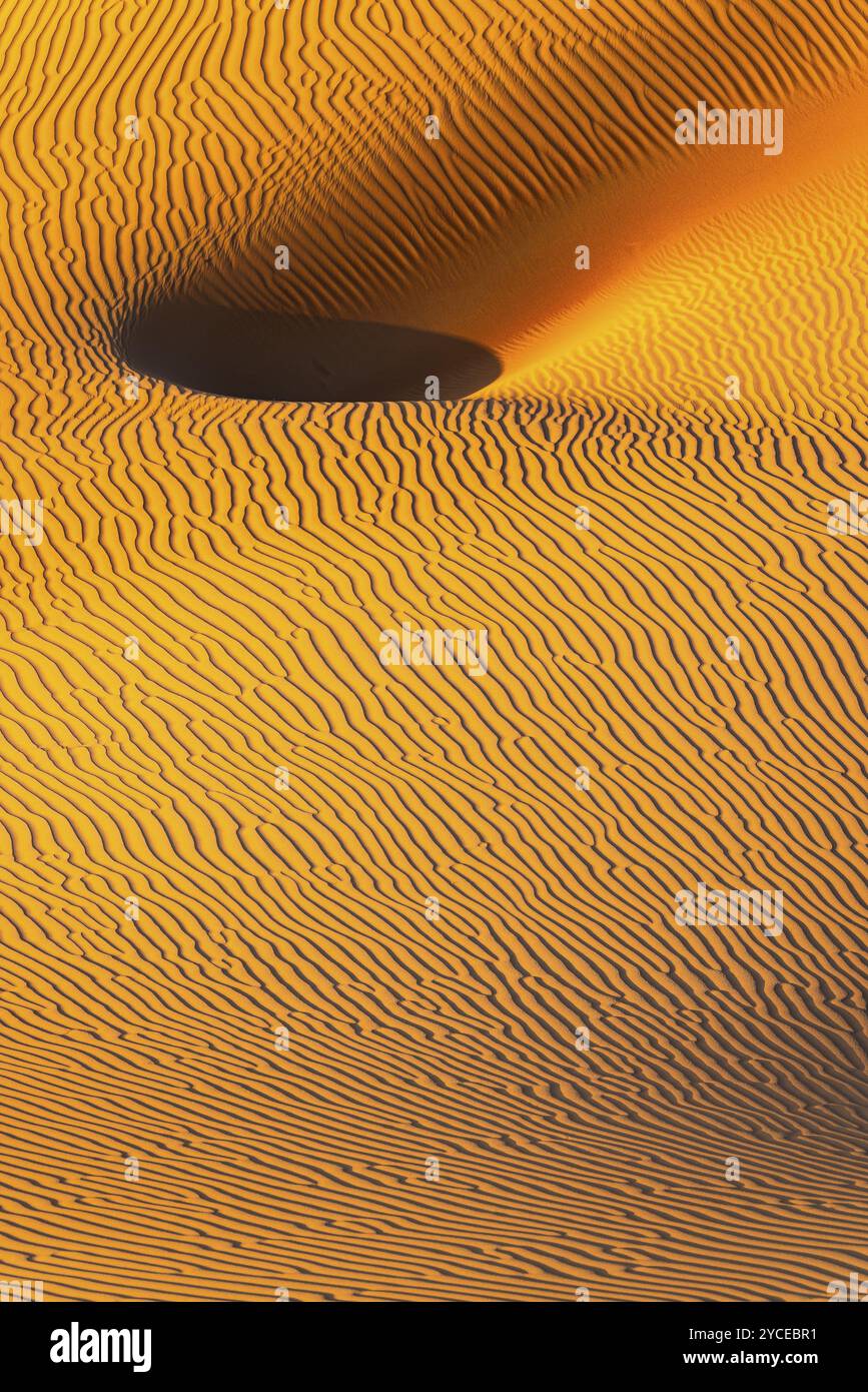 Wind-sculpted sand structure in the Rub al Khali desert, Dhofar ...