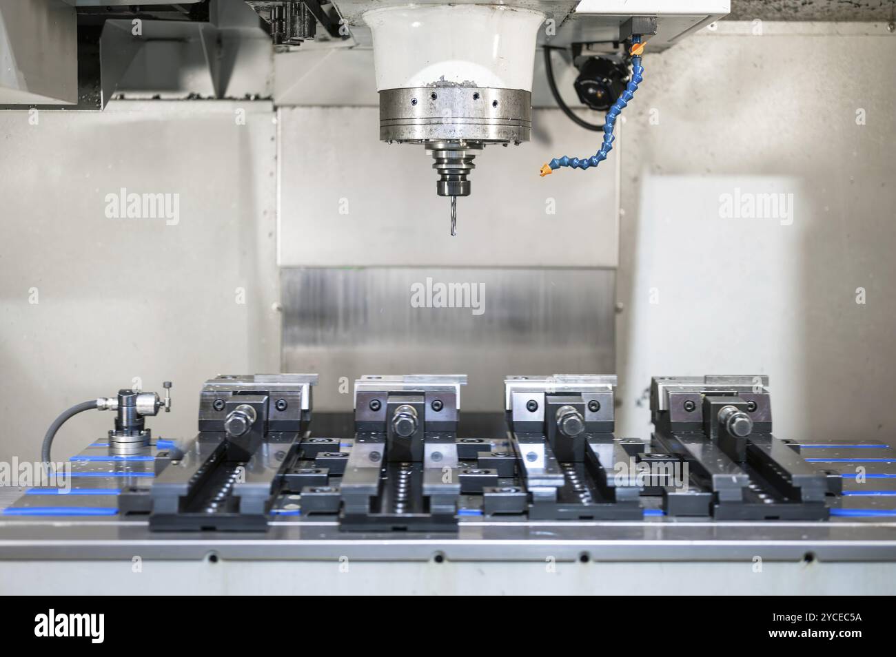 Process working of CNC turning, cutting, milling metal. Industrial ...