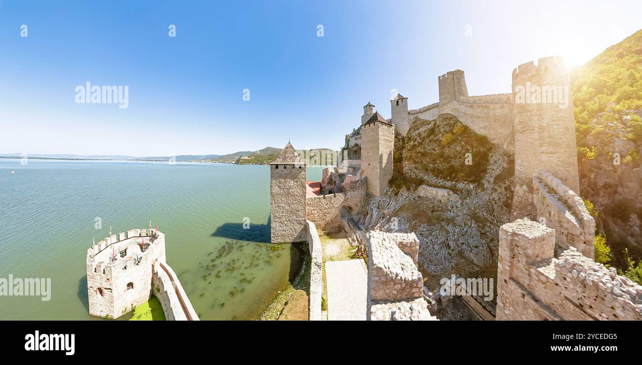 Drone view beautiful golubac fortress hi-res stock photography and ...