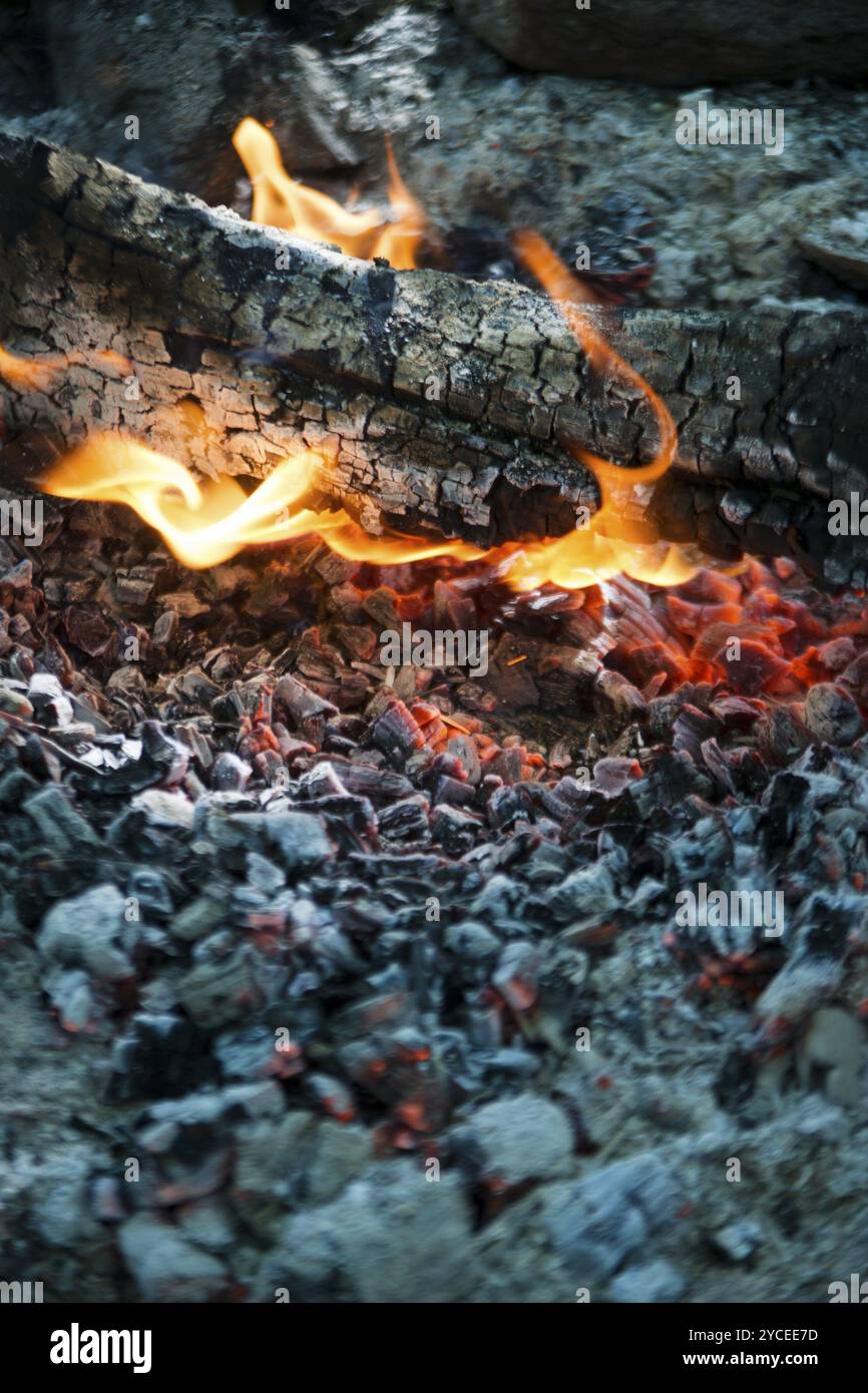 What remains after the effects of a burning wood, burning ash Stock ...