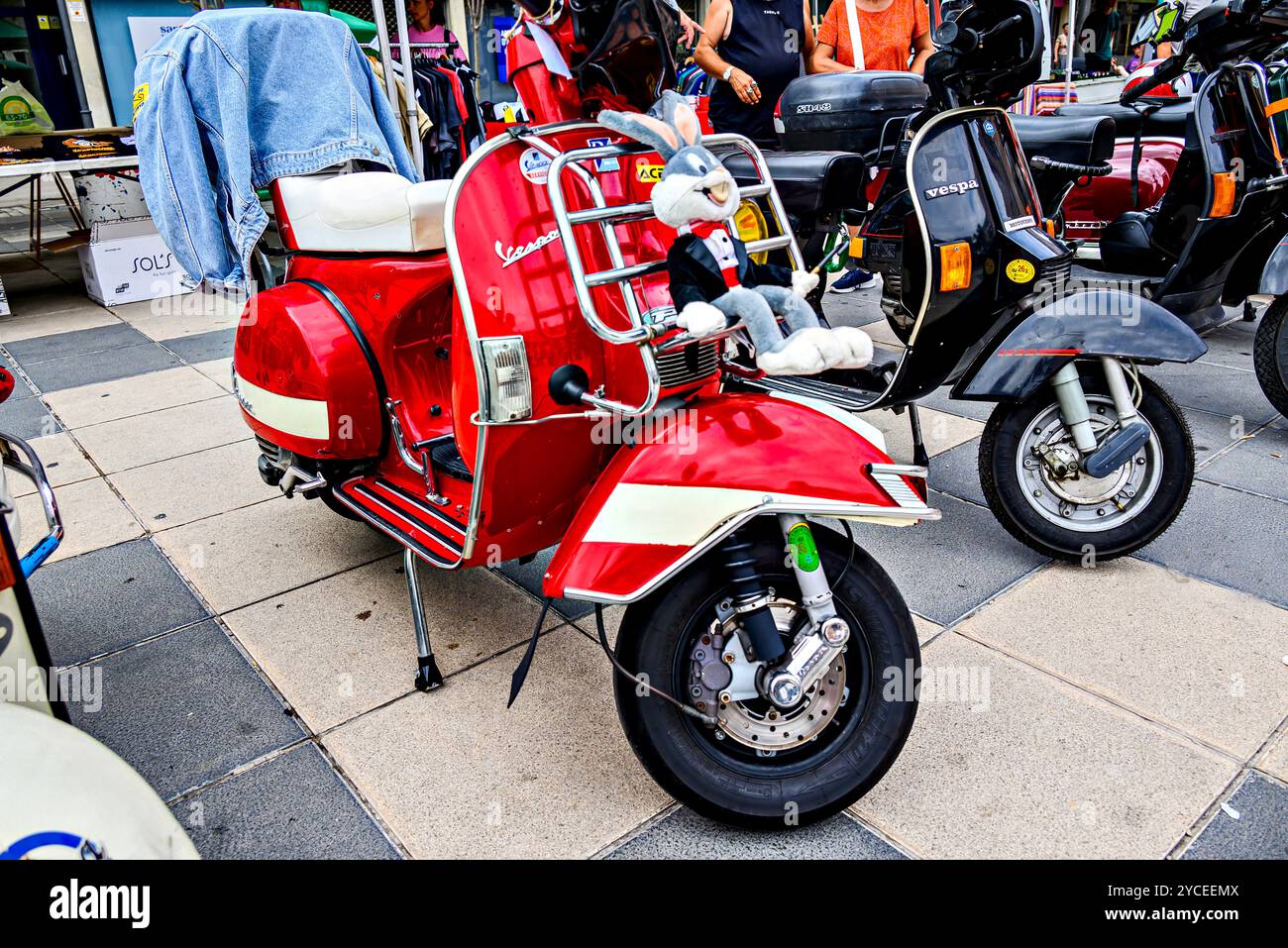 Igualada, Barcelona, Spain; August 25, 2024: Motorcycle rally, classic ...