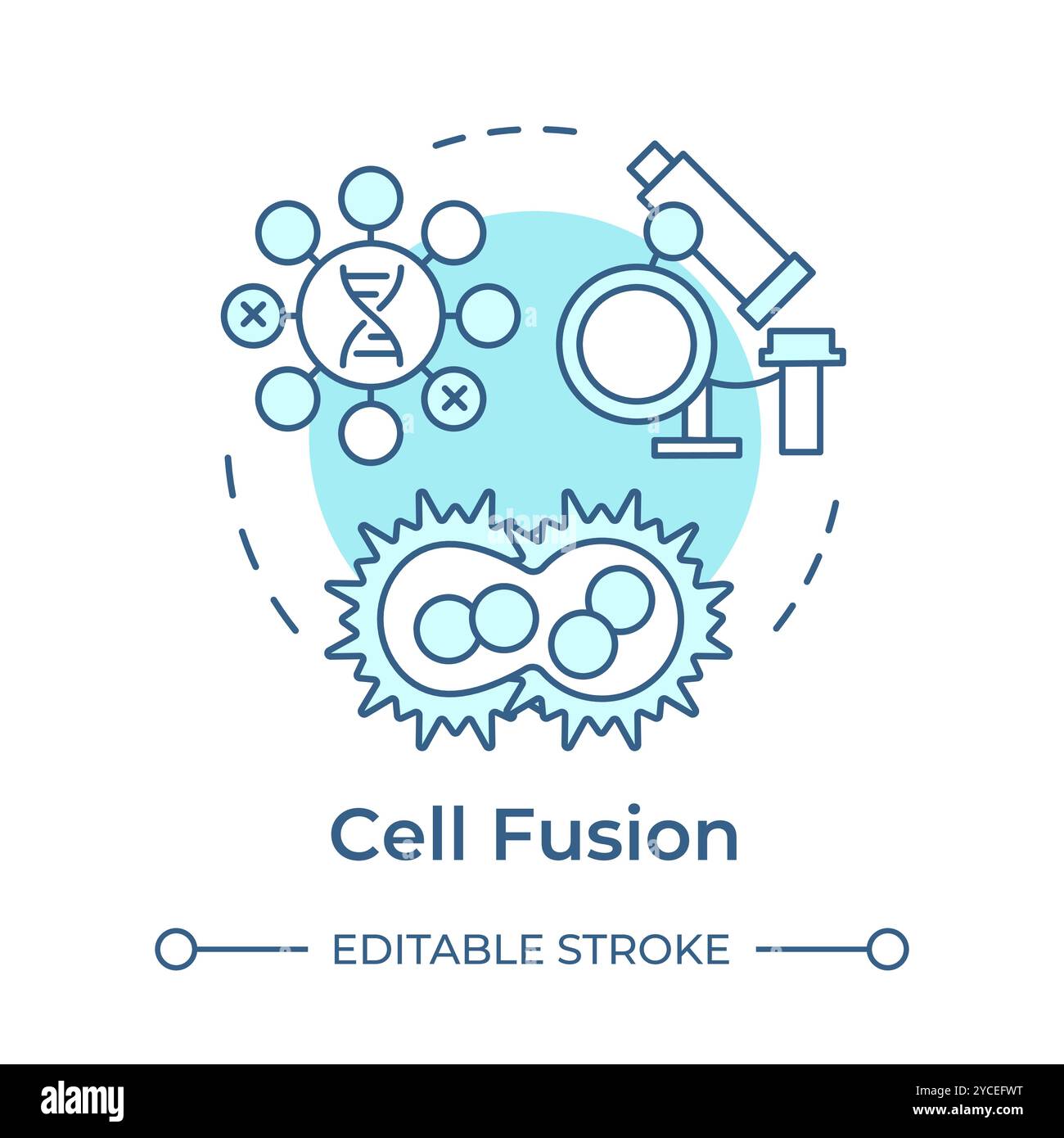 Cell fusion soft blue concept icon Stock Vector Image & Art - Alamy