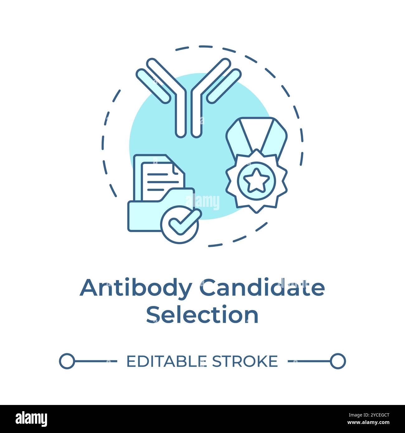 Antibody candidate selection soft blue concept icon Stock Vector Image ...