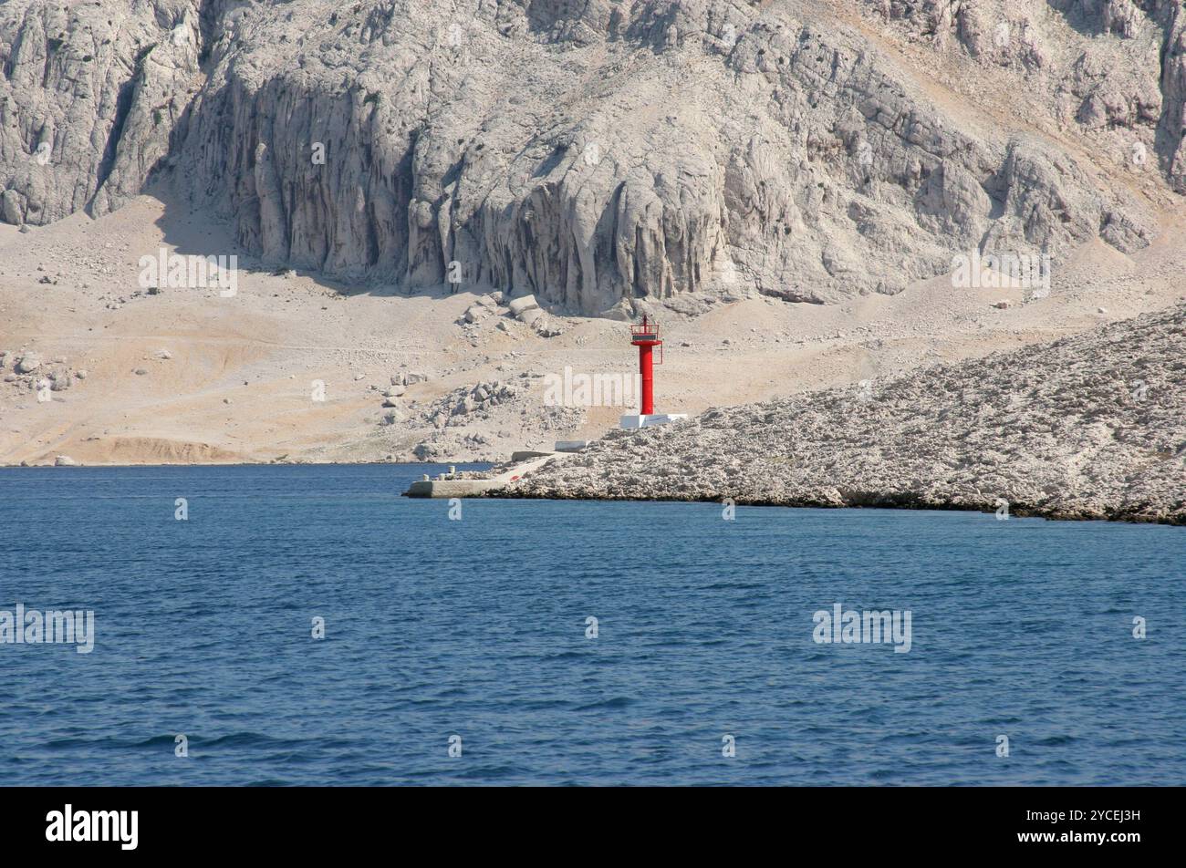 Red see light on island Stock Photo - Alamy