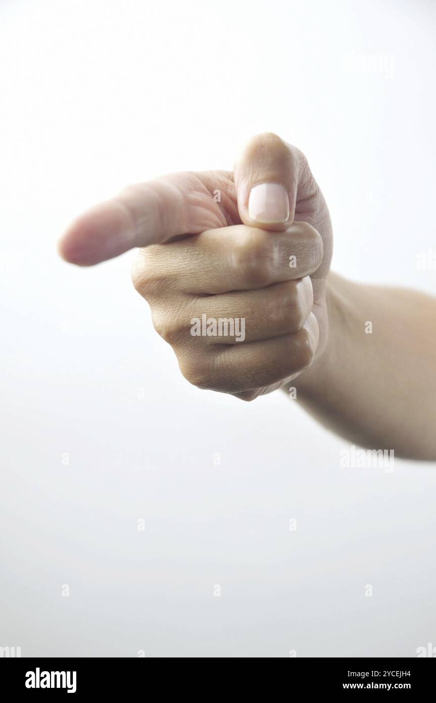 Hand Sign on white background Stock Photo - Alamy