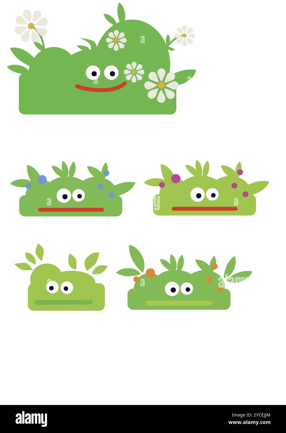 Joyful little meadows nice cute illustration green Stock Photo - Alamy