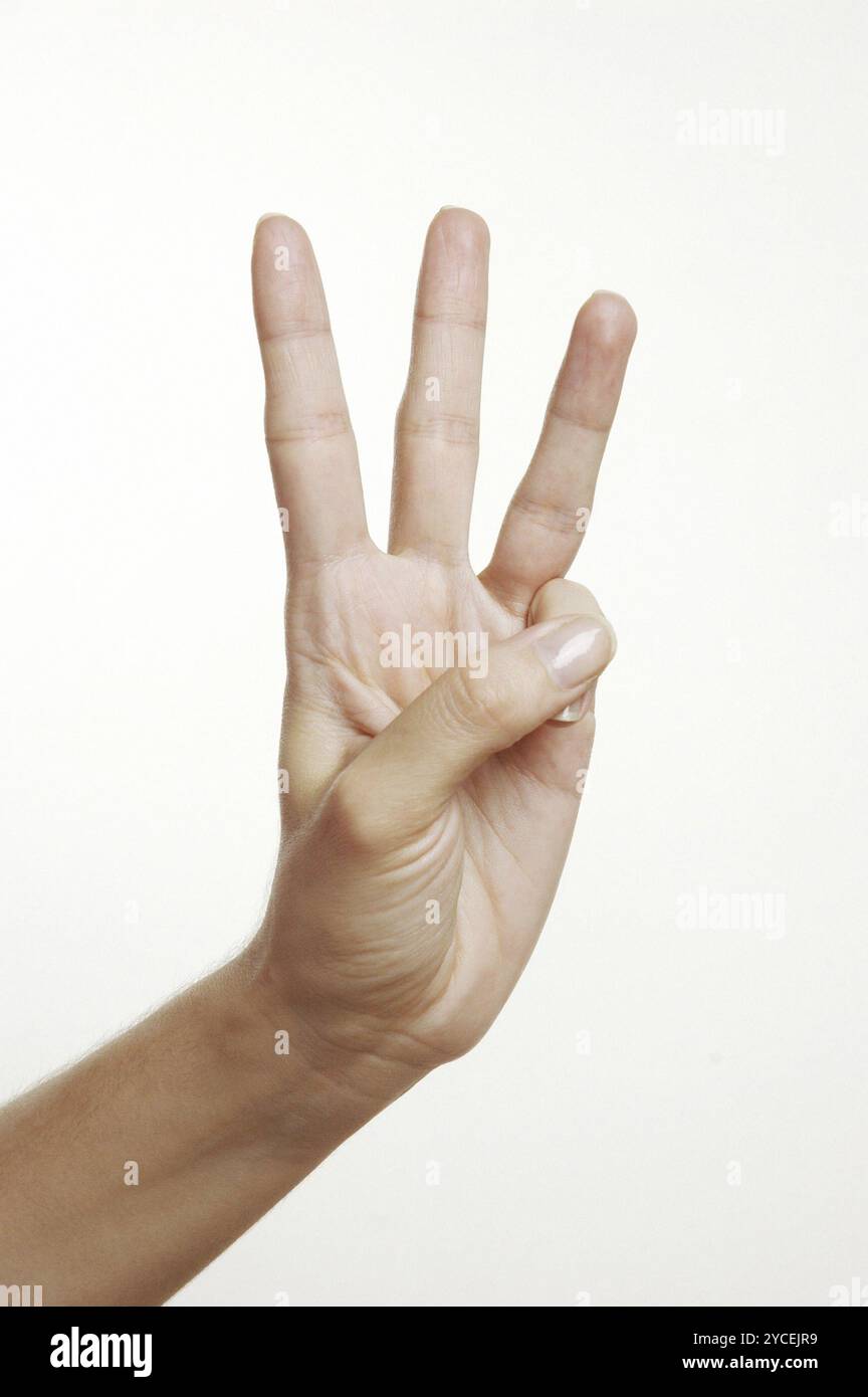 Hand Sign on white background Stock Photo - Alamy