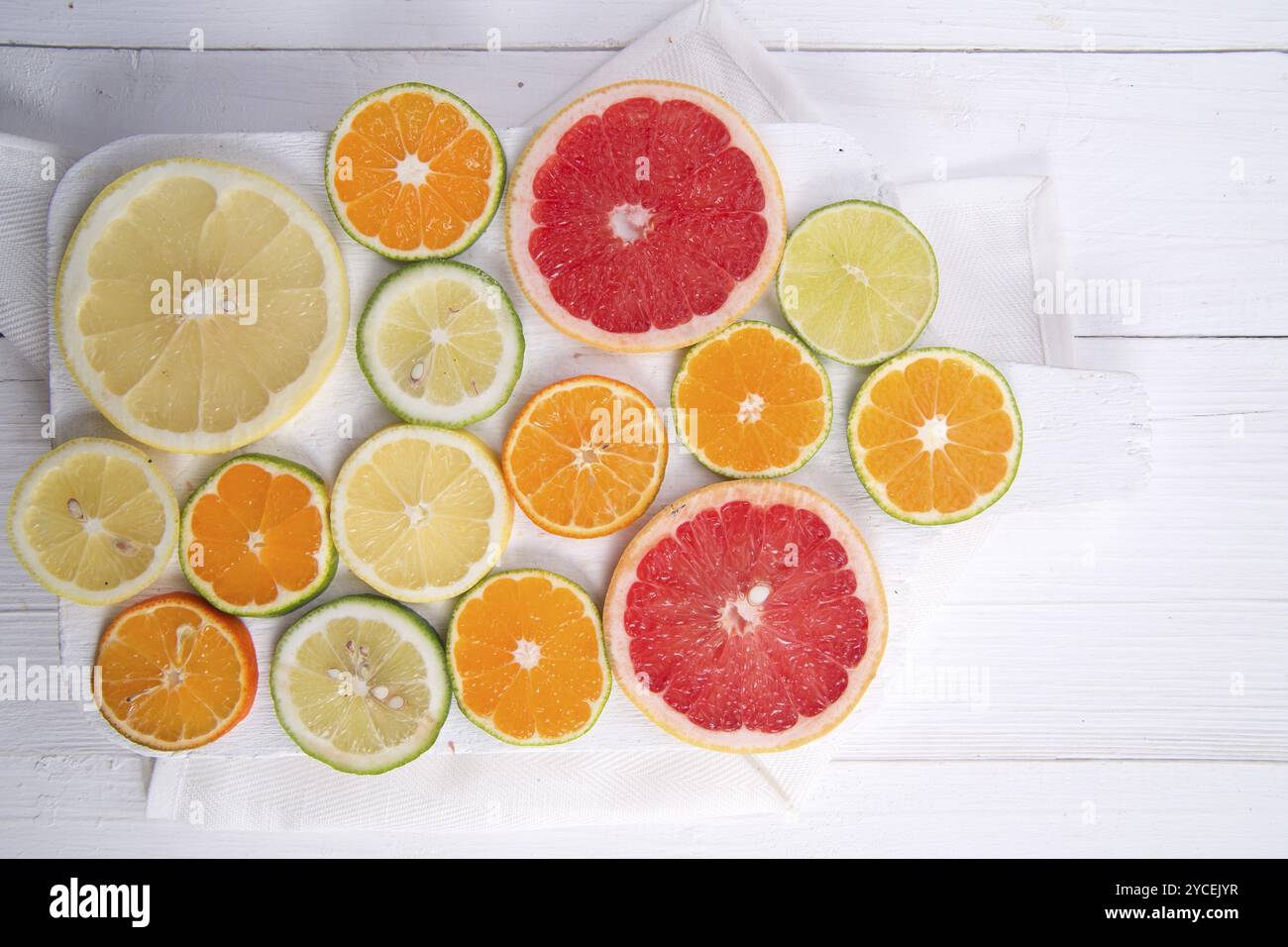 Presenting a blend of citrus slices of different types Stock Photo - Alamy