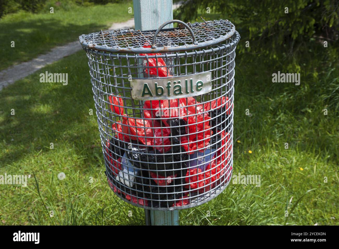 29/05/2016, Rottach-Egern, Bavaria, Germany, A litter bin full of ...