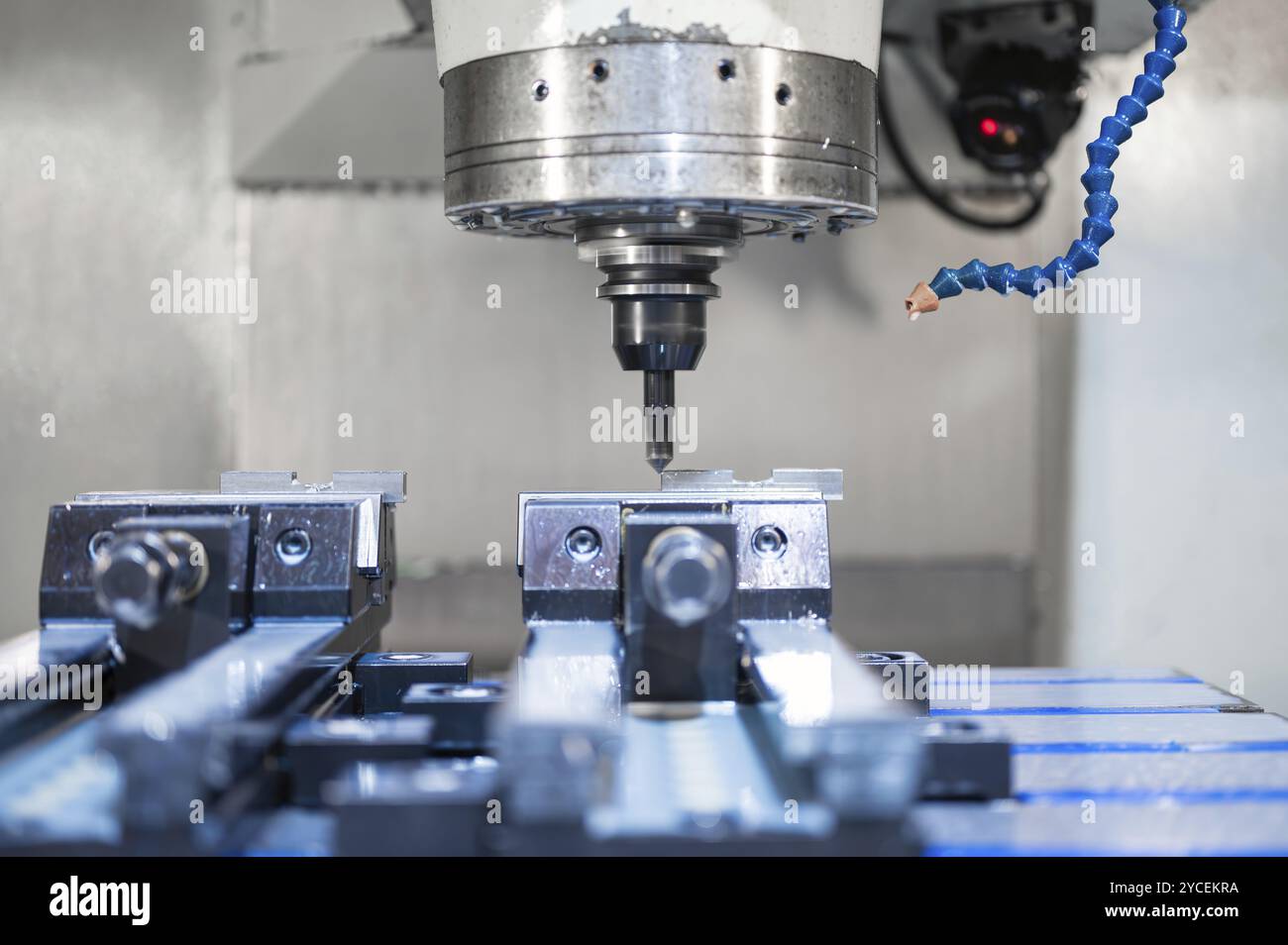 Process working of CNC turning, cutting, milling metal. Industrial ...