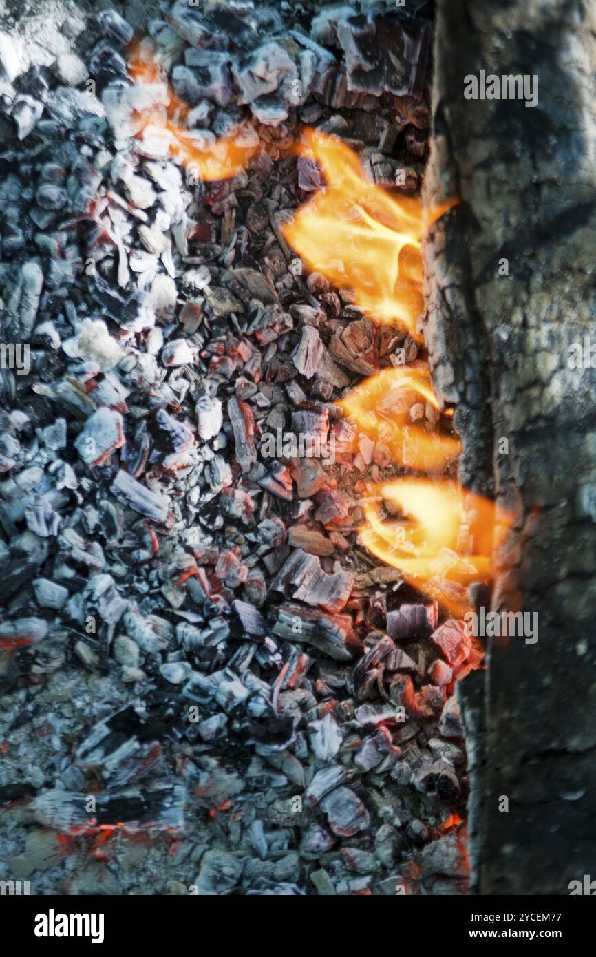 What remains after the effects of a burning wood, burning ash Stock ...