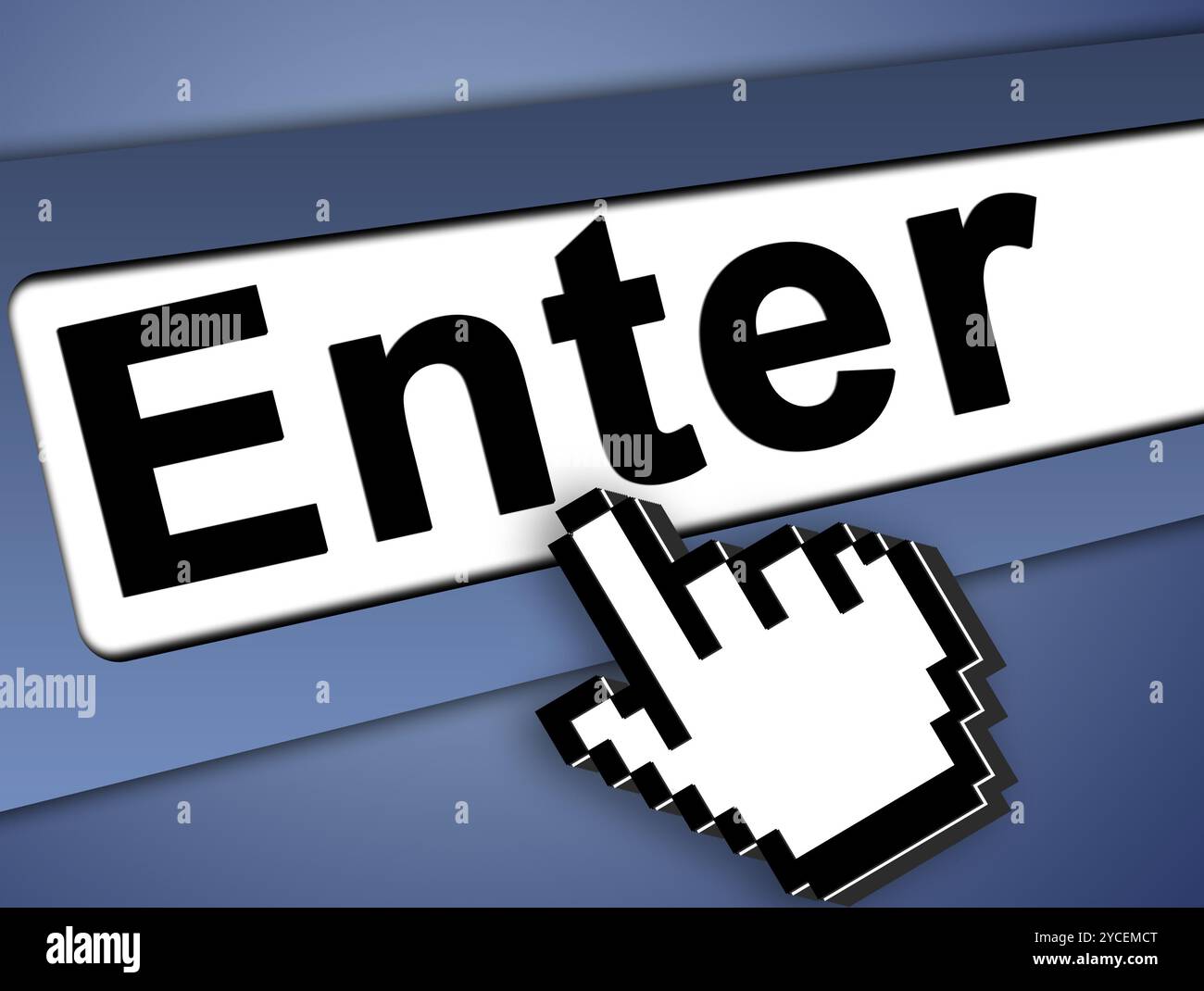 Enter Graphic bar with mouse pointer Stock Photo - Alamy