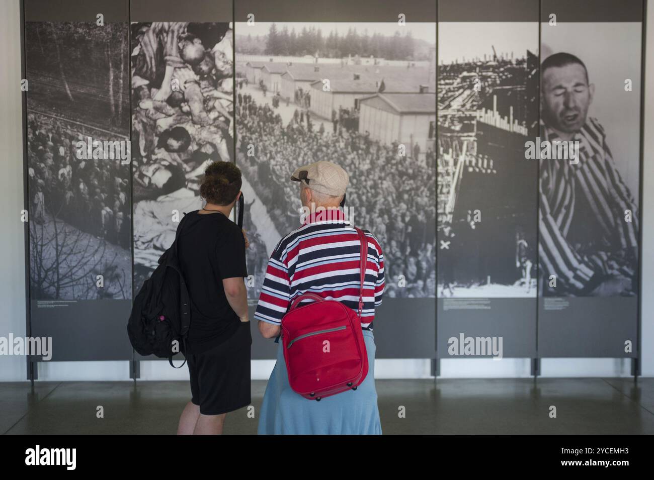 03.06.2017, Dachau, Bavaria, Germany, Europe, Visitors to the Dachau ...