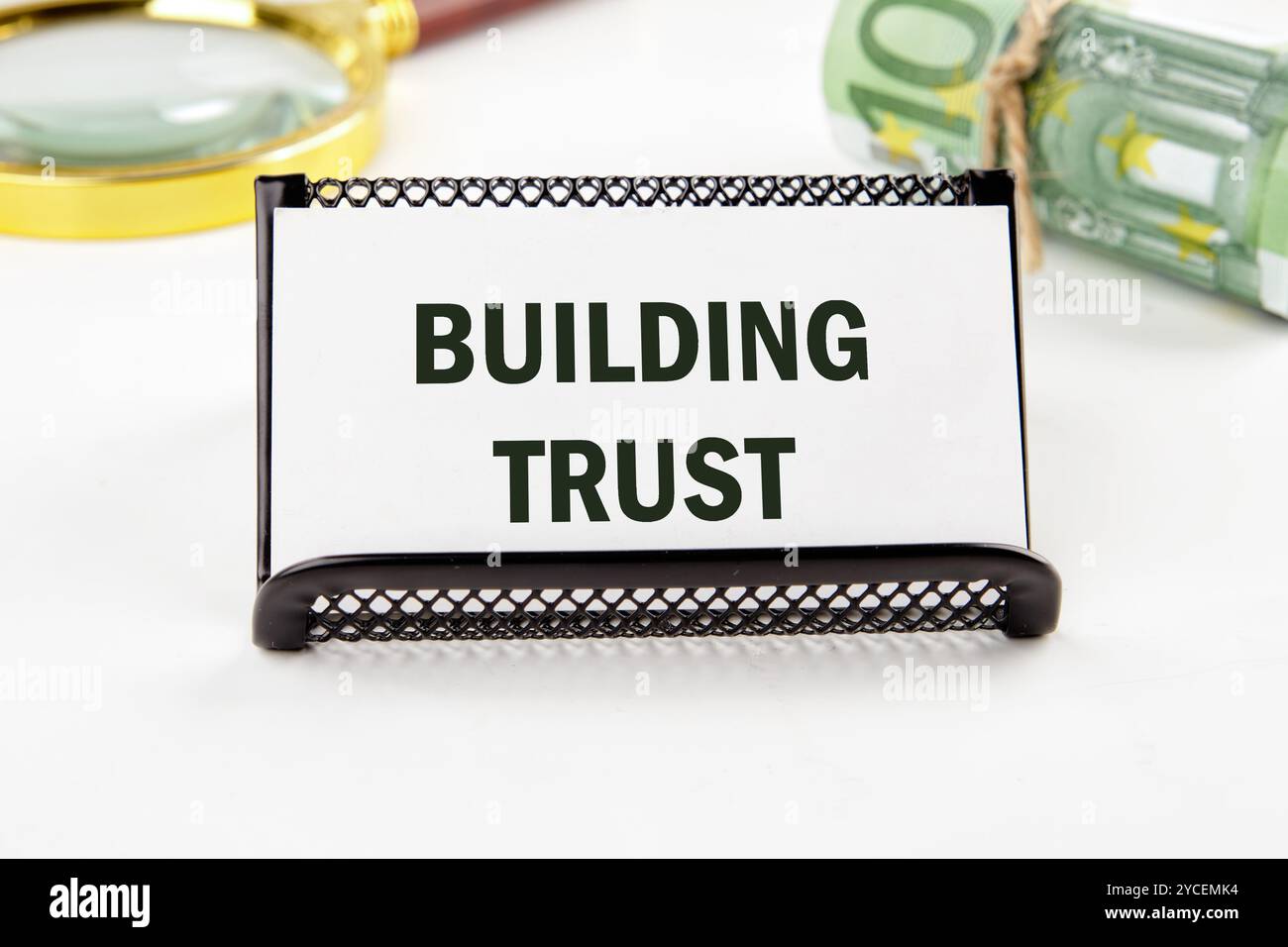Business concept. The phrase, the text,the words BUILDING TRUST is ...