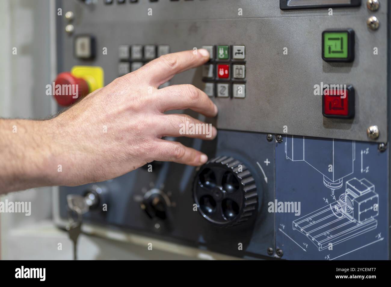 Worker setting up factory machine hi-res stock photography and images ...